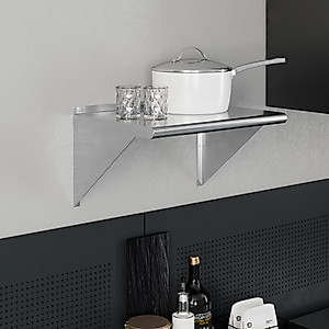 AmGood 18" X 24" Stainless Steel Wall Shelf | NSF | Metal Shelving | Garage, Laundry, Storage, Utility Room | Restaurant, Commercial Kitchen