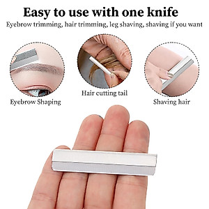 Bezall 50Pcs Single Edge Razor Blades, Stainless Steel Straight Razor Blade Refills, Eyebrow Trimmer Facial Hair Blades for Women and Men