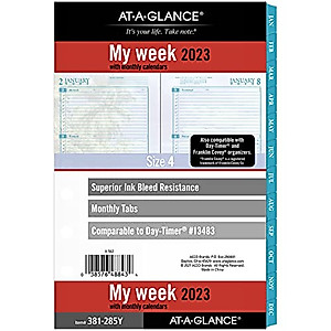 AT-A-GLANCE 2023 Weekly & Monthly Planner Refill, Hourly, 13483 Day-Timer, 5-1/2" x 8-1/2", Size 4, Monthly Tabs, Seascapes (381-285Y)