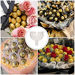 Milisten 50pcs Clear Chocolates Box Holder Candy Bouquet Wrapper Cups Clear Chocolate Flower Stem Fixed Base Candy Truffle Cup Holder
