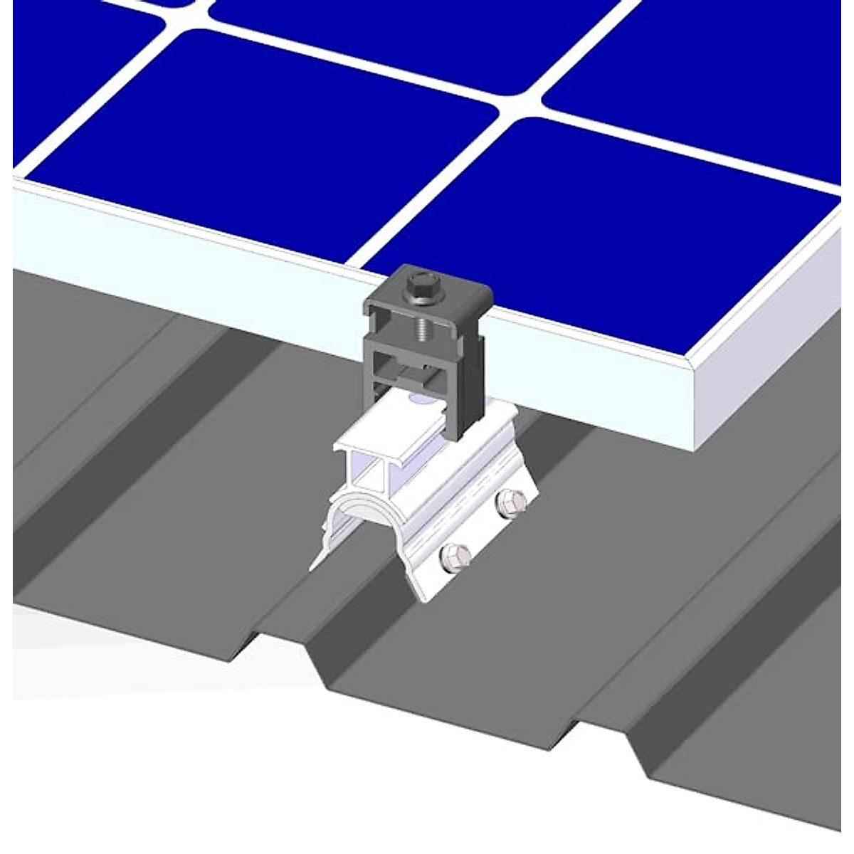 4 RL End Clamp MageBracket RL Mouting Kits for R-Panel Trapezoidal Metal Roof Solar Panel Module Mounting Racking Installation