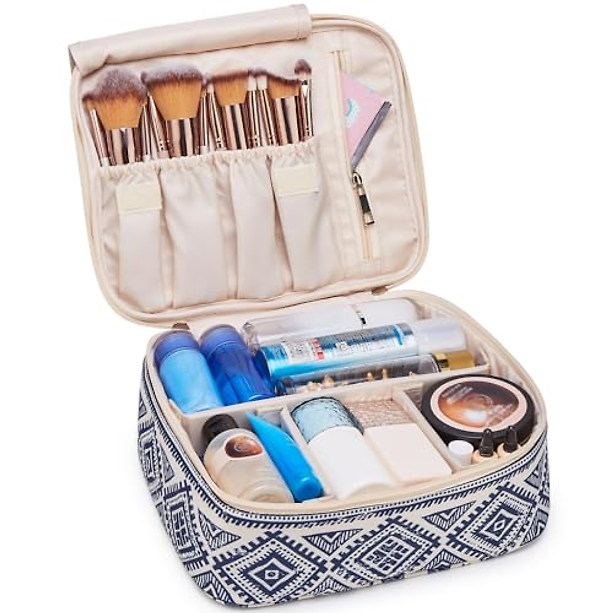 Narwey Travel Makeup Bag Large Cosmetic Bag Makeup Case Organizer for Women (Elephant)