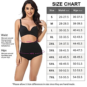 wirarpa Women's Underwear Cotton Super High Waisted Briefs Stretch Full Coverage Panties 4 Pack Black X-Large