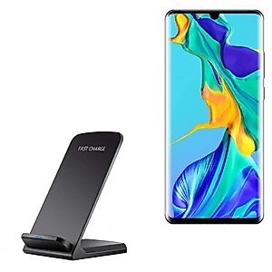 BoxWave Charger Compatible with Huawei P30 Pro - Wireless QuickCharge Stand (10W), No Cord; no Problem! Charge Your Phone with Ease! for Huawei P30 Pro - Jet Black
