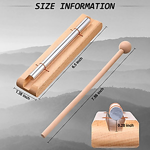 Yeshone 2 Set Hand Chimes for Classroom Meditation Chimes Bells Classroom Management Tools Chimes Instrument with Mallet for Meditation Yoga Prayer Teacher School(Wood Color, Single Tone)