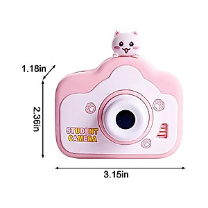 Children's HD Front & Rear Dual Camera, 2000w Mini 2.0 Inch Camera Camera Video Game Music Integration Including 32G Memory Card, Easy to Use & Durable (Pink)
