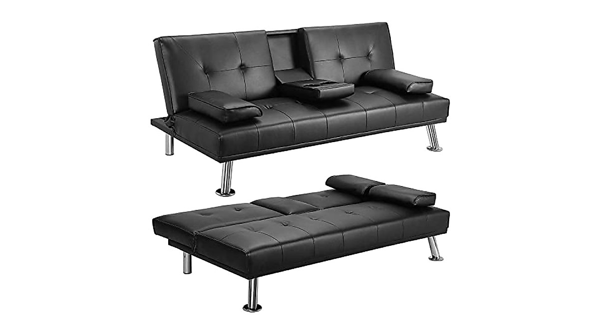 Modern Cozy Futon Sofa Bed for Small Spaces | Comfortable Convertible Couch