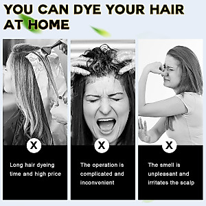 Dark Brown Hair Dye Shampoo 3 in 1 - Champu Para Canas Mujer for Gray Hair Coverage Hair Color Shampoo for Men and Women, Herbal Hair Dye Shampoo, 500ML