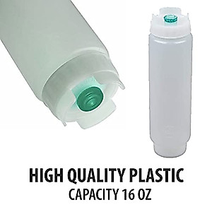 6 PCS 16 OZ Squeeze Plastic Bottles For Edible And Inedible Liquids: Mayonnaise, Mustard, Ketchup, Shampoo, Conditioner, Body Wash – Squeeze Bottles – Reusable Squeezing Bottles