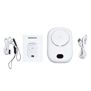 Bladeless Fan, Portable Hanging Neck Fan 3 Speed Adjustable USB Fan Rechargeable Wearable Personal Fan with Led Screen (Pearl White)