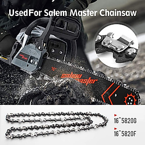 SALEM MASTER 20 Inch Chainsaw Chains Chainsaw Blade- .058" Gauge - .325" Pitch - 76 Drive Links, Semi-Chisel Gas Powered Chainsaw Chain Fits Chainsaw(20")