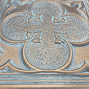 TD35 Weathered Copper PVC Ceiling tile, Box of 10 2'X2' Glue up/Drop in Tiles, covers 40 sq.ft. Easy to install, great for DIY project. Gorgeous antique look ceiling, ideal for pubs, restaurants etc.