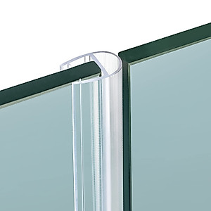 Door Seal, Shower Door Seal Strip, Glass Shower Door Sweep,118 Inch(16.9 Inches X 7 Pcs) Frameless Shower Door Sweep to Stop Shower Leaks,U Type, Fit for 10mm (3/8") Glass Door