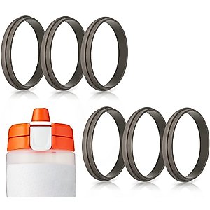 Mimore 6 Pack Gasket for Gatorade Water Bottle Lid Replacement, Food Grade Silicone Water Bottle Gasket Replacement Compatible with Gatorade GX Bottle Rubber Seal