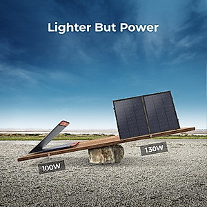 BougeRV 120W Portable Solar Panel, with Suitcase, Self-Supportable Kickstand, Foldable Lightweight Solar Charger for Outdoor Generator Power Station, RV, Camping Off-Grid Black