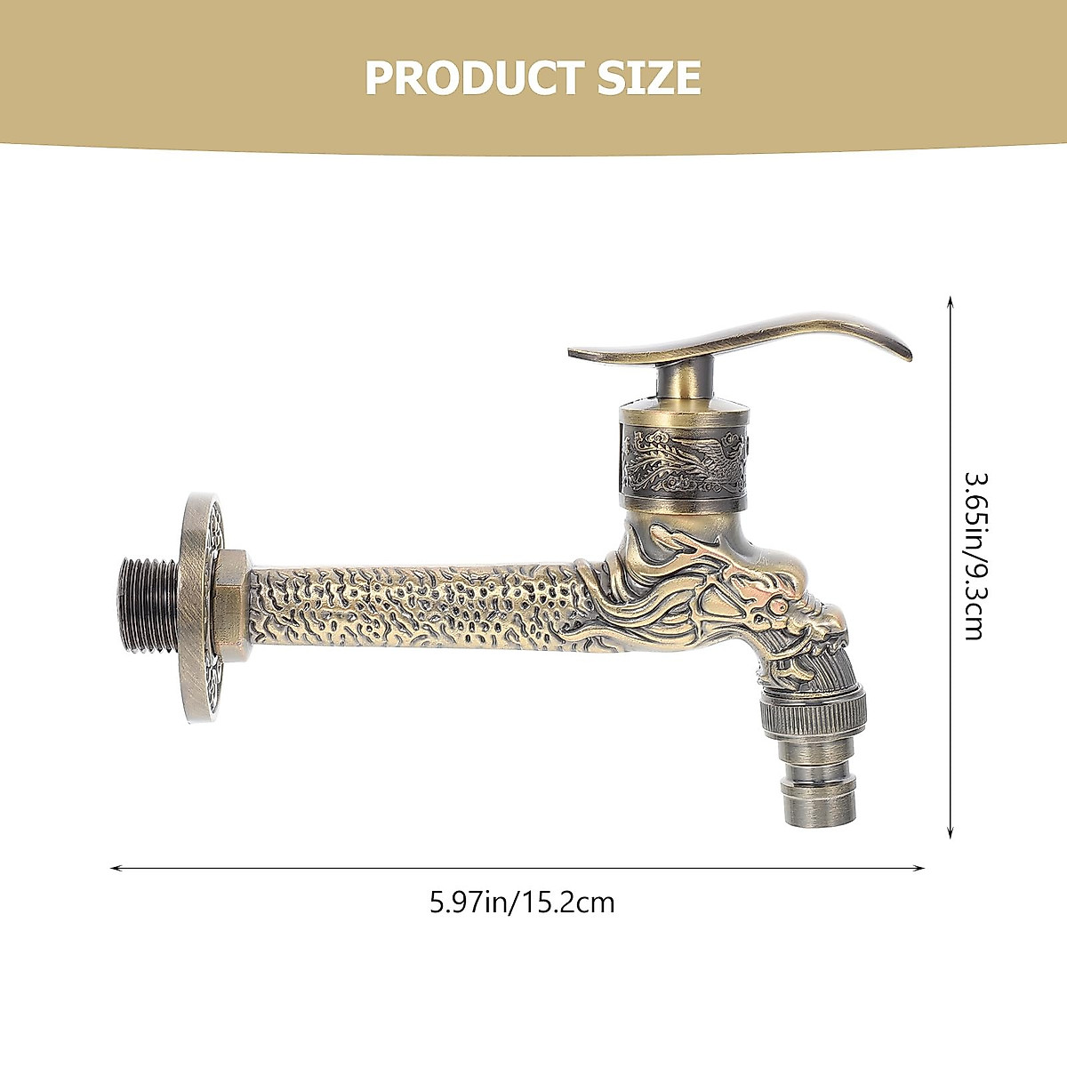 Veemoon Antique Water Faucet Wall Mount Bathroom Sink Garden Mop Pool Tap Vintage Decor Retro Decor Trim