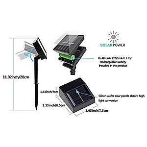 lychee Solar Rope Lights Outdoor 16.5ft 50LED Waterproof Solar Power String w/Light Outdoor Rope Lights Ideal for Home Garden Party Wedding Decoration (White)