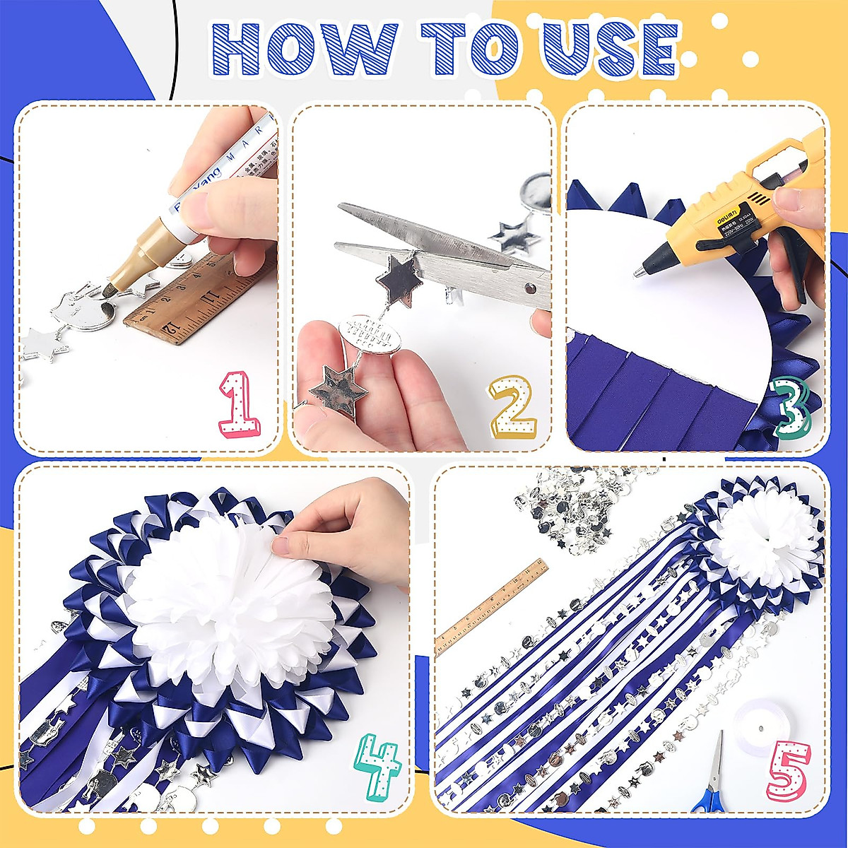 TecUnite 6 Pcs 9.84 ft Football Themed Garland Homecoming Mum Supplies Football Theme Beads String Plastic Football Garland Silver Football Beads Party for Homecoming Chrysanthemum Party Decorations