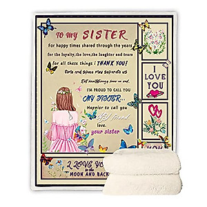 Sister Gifts Birthday Gifts for Sister Throw Blanket,Sister Birthday Gifts from Sister,Sister Christmas Valentines Day Gifts,Gifts for Big Sister-Bestie -Sister in Law Soft Warm Throws Blanket
