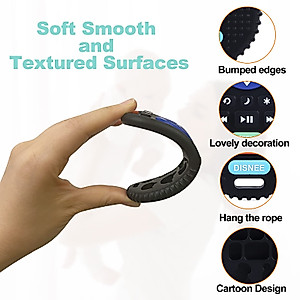 PlamPlam Baby Teether Toys - TV Remote Control and Gamepad Shape Silicone Toddler Teething Pacifiers Girl Boy Teethers for Babies 3 6 12 Months (Black+Blue)