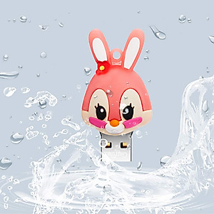 GARRULAX USB Flash Drive, 8GB / 16GB / 32GB USB2.0 Cute Animal USB Memory Stick Date Storage Pendrive Thumb Drives for Kids Children Collegue Student(32GB, Rabbit)