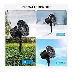 BETDET LED Outdoor Lights Christmas Snow Projector Lights, LED Snowflake Light Projection, IP65 Waterproof Snowfall Spotlight Lighting for Xmas Holiday Wedding Party Home Garden Landscape 11.24