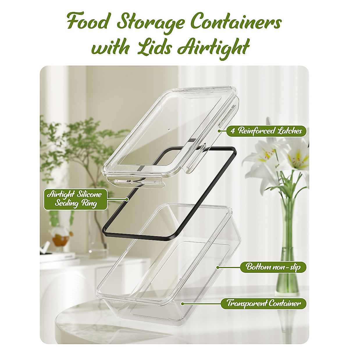 40 Piece Food Storage Containers with Lids(20 Containers & 20 Lids), Plastic Food Containers with Lids for Kitchen Storage and Organization Includes Labels & Pen