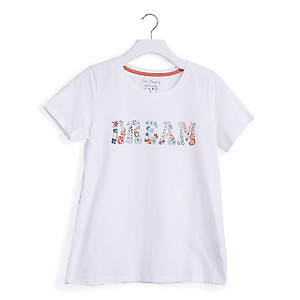 Vera Bradley Women's Cotton Short Sleeve Crewneck Pajama T-shirt (Extended Size Range), Citrus Paisley, Large