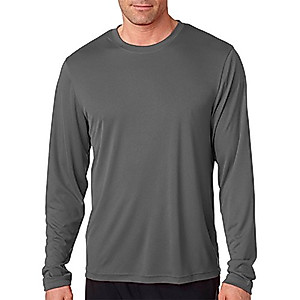 Hanes Adult Cool Dri Long-Sleeve Performance T-Shirt, Graphite, Large