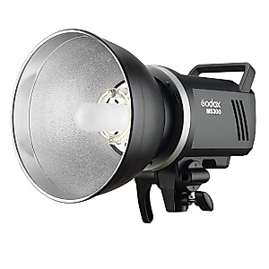 Godox MS300 300W 2.4G Built-in Wireless Receiver Lightweight, Compact and Durable Studio Flash Bowens Mount and 150W Modelling Lamp with Standard Reflective