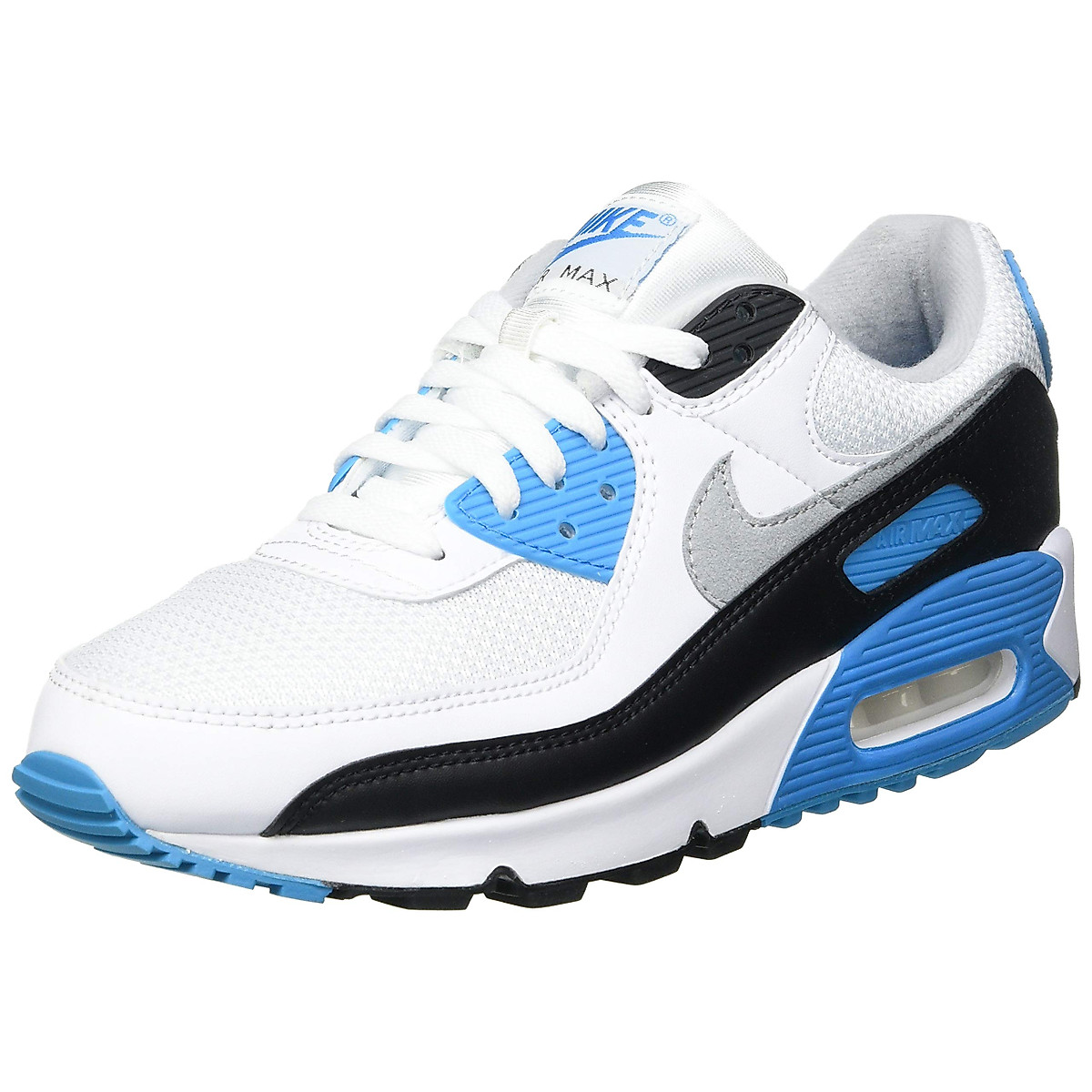 Nike Men's race running shoes, White Black Grey Fog Laser Blue, 9