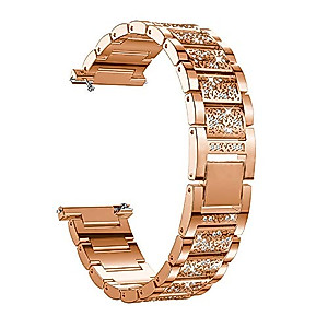 Compatible for Donerton Smartwatch Band, Jewelry Diamond Straps Compatible for Donerton Smartwatch/FirYawee Smartwatch/Virmee VT3 / Popglory P22 Smartwatch/itouch air 3 40mm and More (Rose Gold)