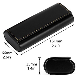 Vemiss Hard Shell Eyeglasses Case Lightweight Portable Case for Women,Men (Z-Black)