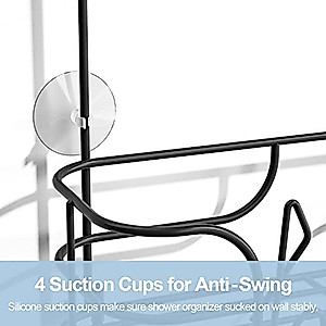 SRIWATANA Shower Caddy Organizer Hanging Over Head, Bathroom Shower Rack Hanger No-Rust with Soap Dish - Black