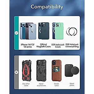 ESR Dashboard Magnetic Wireless Car Charger (HaloLock), Compatible with MagSafe Car Charger, Fast Charging, Dashboard Car Phone Holder Mount for iPhone 14/13/12 Series, Car Accessories, Black