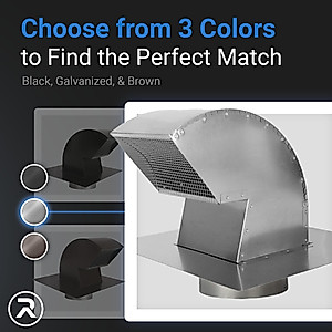 Goose Neck Painted Exhaust Roof Vent with Extension (6 Inch, Brown)