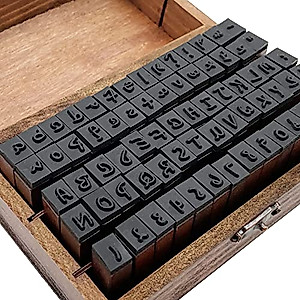 Alphabet Stamps 70 PCS Vintage Wooden Rubber Letter Number Alphabet Combination Letter Stamp Diary Ablum Wedding Letter Wood Rubber Stamp Set with Vintage Wooden Box Gift (Cursive Writing)