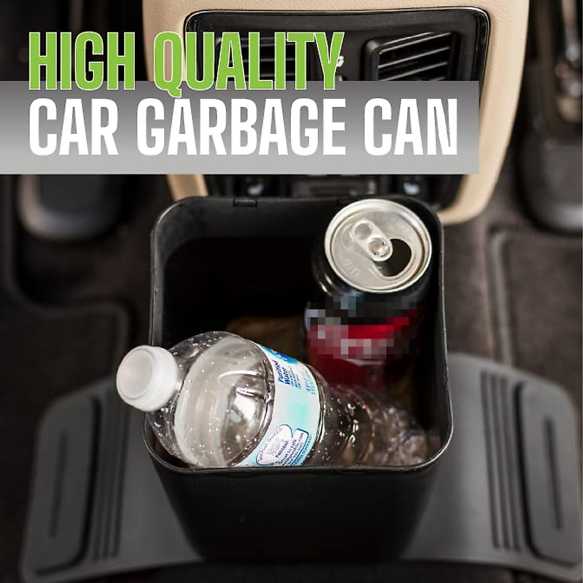 meistar Car Trash Can Bin with Bags for Back Seat. Leak Proof Car Organizer. Auto Garbage Basket for Vehicles, SUV and Trucks