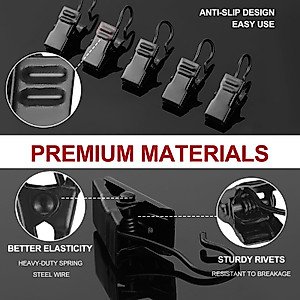 Gisafai Christmas Asphalt Shingles Roof Light Clips Mini Light Clips for Gutters Hooks for Hanging Christmas Outdoor Decoration, Electroplated Iron(Black,50 Pcs)