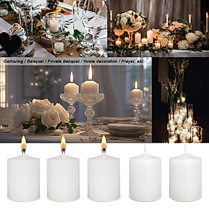 White Votive Candles Long Burn Time Unscented Candles Votives Bulk Pack of 24 Small Pillar Candles