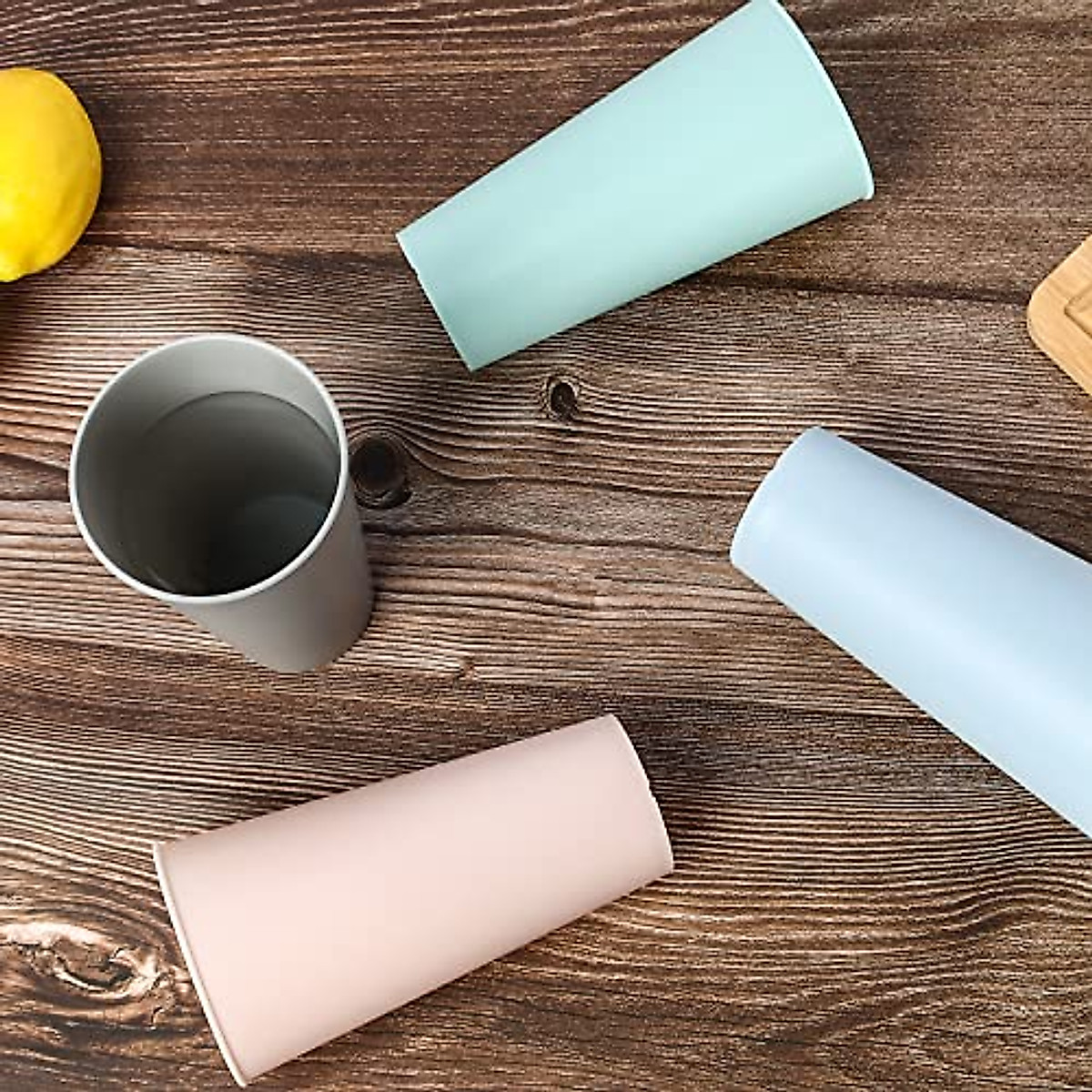 WANCHIY Reusable Plastic Cups- 20 oz Plastic Cups, Plastic Tumblers Set of 8, Unbreakable Plastic Drinking Glasses - Colorful Stackable Party Cups Set (Pack 8-20oz)