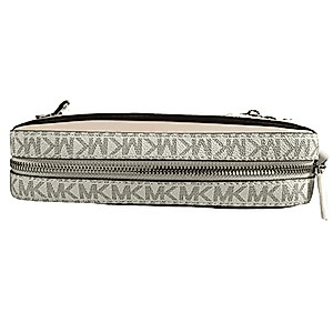 Michael Kors Jet Set East West Chain Crossbody Vanilla MK Powder Blush Pink Bundled with Michael Kors Jet Set Card Holder in Ballet