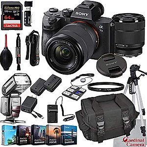 Sony Alpha a7 III Mirrorless Digital Camera with 28-70mm Lens Bundle + Extreme Speed 64GB Memory (24 Items)