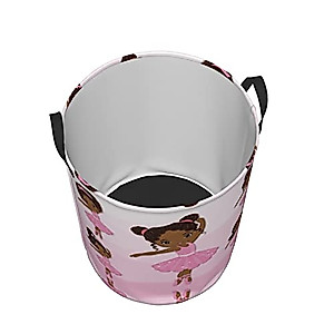Gbuzozie Cute African Black Girl Round Laundry Hamper Storage Basket Toys Clothes Organizer Bin For Home Bathroom Bedroom Dorm Nursery, 38l