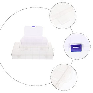 Sewroro Bead Organizer 4pcs Clear Plastic Organizer Box Container Craft Storage with Adjustable Dividers for Beads Organizer Art DIY Crafts Jewelry Fishing Tackles 10/15/24/36 Grids Storage Box