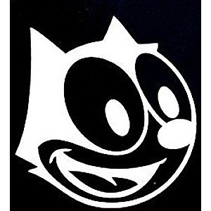 Felix The Cat Decal Vinyl Sticker|Cars Trucks Vans Walls Laptop| White |5.5 x 5.25 in|CCI778