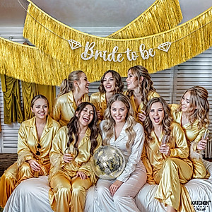 KatchOn, Pack of 2 Gold Fringe Banner - 6.5 Feet | Gold Fringe Garland, Golden Birthday Party Decorations, Gold Streamers Party Decorations | Happy New Year Backdrop, New Years Eve Party Supplies 2025