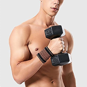 Copper Wrist Compression Brace (2Pcs), Elastic Wrist Support Sleeve Wrist Braces for Tendonitis, Arthritis, Carpal Tunnel Pain Relief, Soft Wrist Wrap Wristbands for Sport, Fitness, Workout, Typing(S)