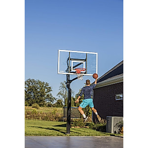 Goalsetter MVP 72" Acrylic In-Ground Height Adjustable Basketball Hoop System with Double Static Rim, Black (SS46072A2)