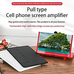 Screen Magnifier 2021 Newest Version, for Movies, Videos, Gaming, Compatible with Most Phones (Black)